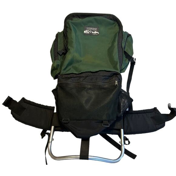 Jansport | Bags | Jansport Hiking Backpack Green External Frame Camping ...